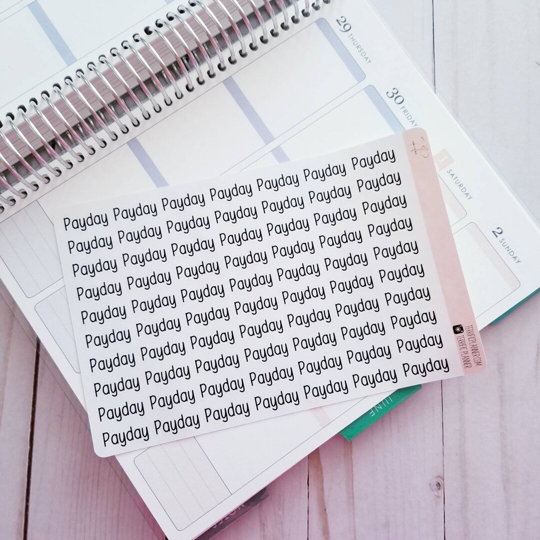 Payday Script Planner Stickers: Matte Paper Font Stickers - Etsy
