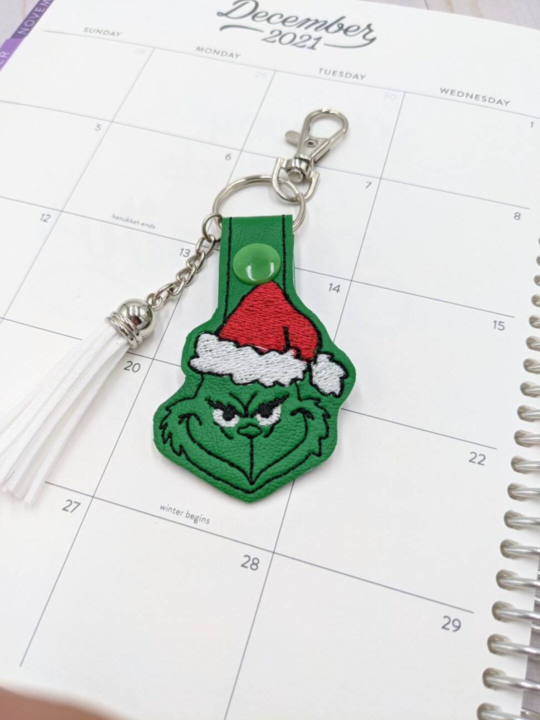 The Grinch Keychain, Key Fob - Etsy