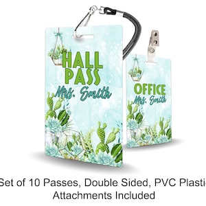 Succulent Terrarium Theme Classroom Hall Passes for Teachers ...