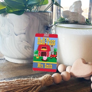 Farm Theme Classroom Hall Passes for Teachers Personalized - Etsy