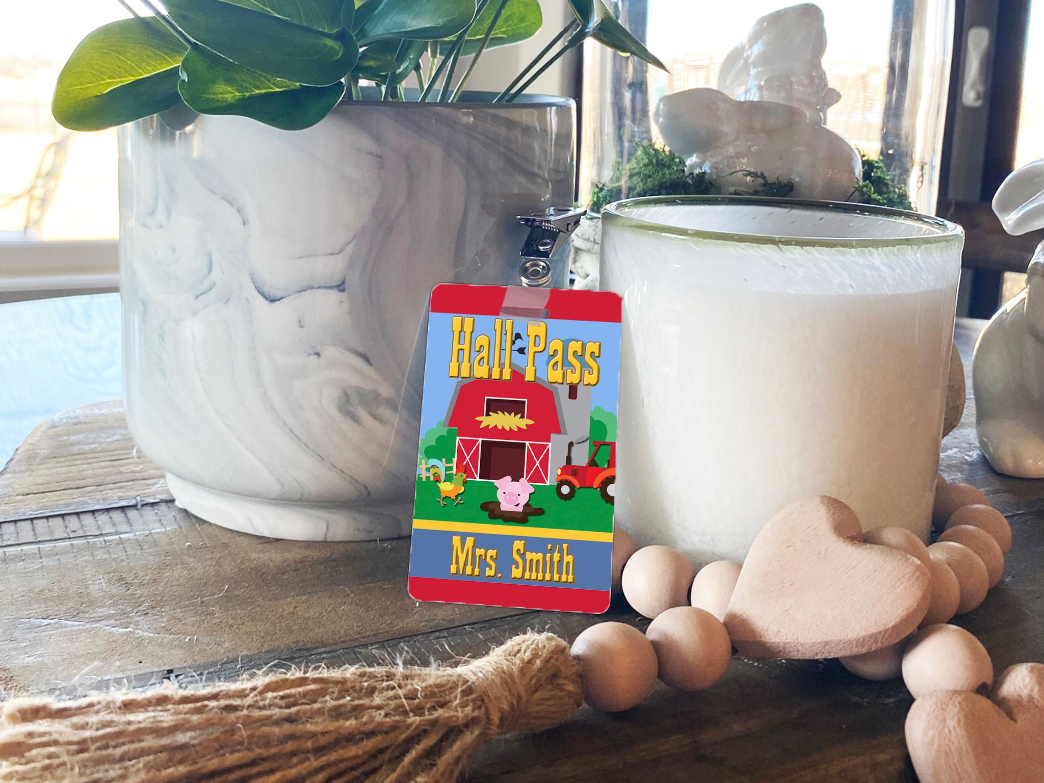 Farm Theme Classroom Hall Passes for Teachers Personalized | Etsy