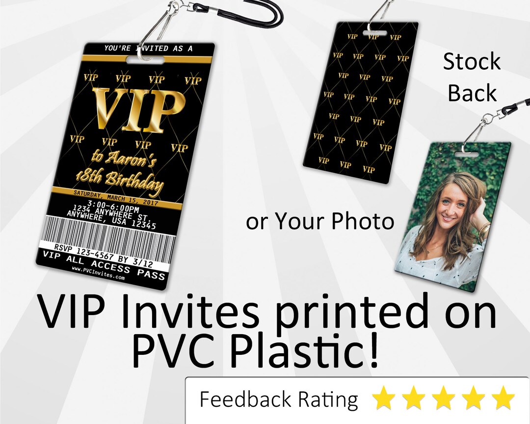 VIP Birthday Invitation PLASTIC VIP Birthday Vip Birthday - Etsy