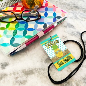 Pineapple Theme Classroom Hall Passes for Teachers, Personalized, Set ...