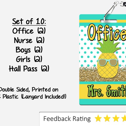 Pineapple Theme Classroom Hall Passes for Teachers - Etsy