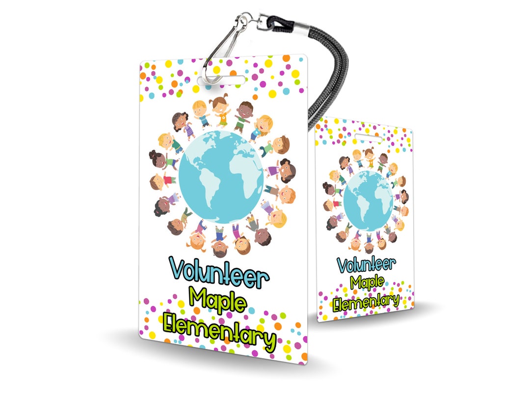 World Theme Volunteer Hall Pass - School Volunteer, Organization Pass ...