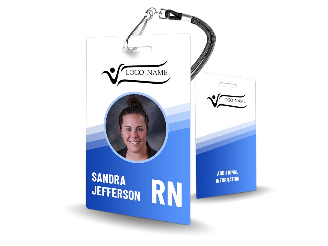Blue Abstract Gradient ID Badge - Custom Badge, Abstract ID ...