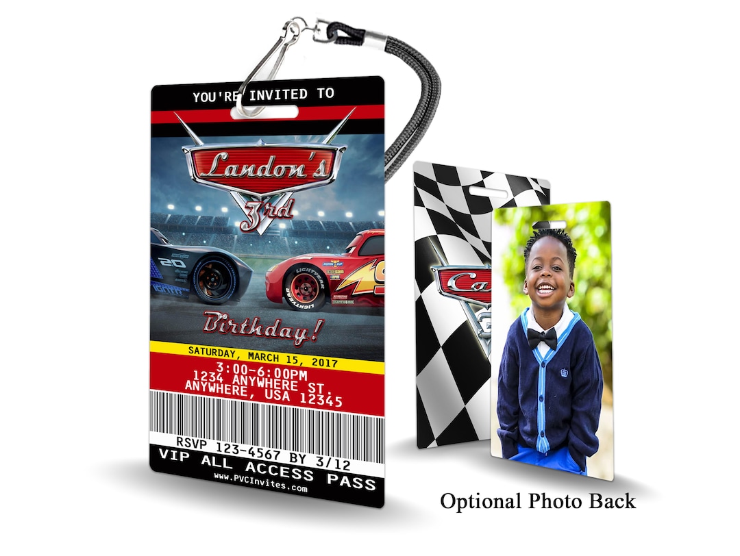 Cars 3 Birthday Invitation PLASTIC Cars 3 Birthday, Cars 3 Birthday ...