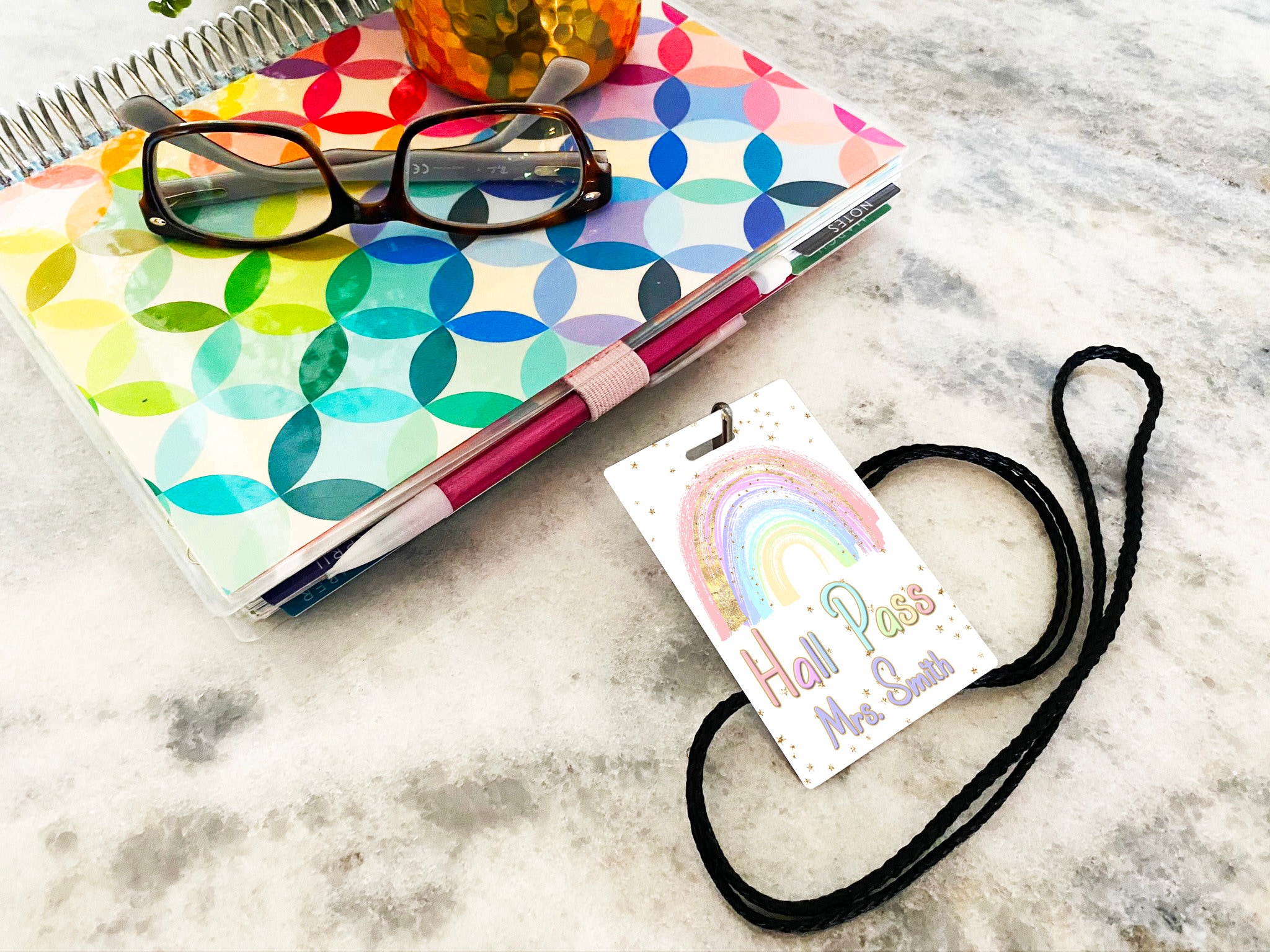 Pastel Rainbow Theme Classroom Hall Passes for Teachers, Personalized ...