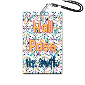 Rainbow Theme Classroom Hall Passes for Teachers, Personalized, Hall ...