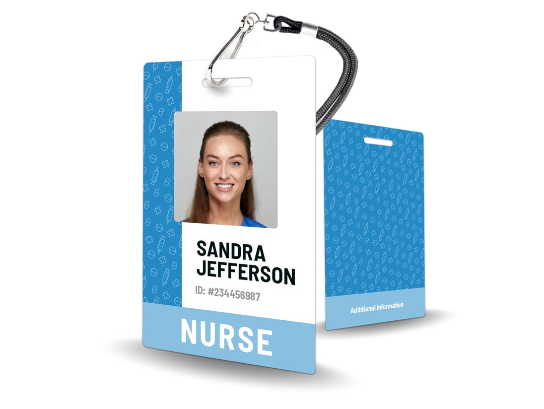Blue Nurse Medical ID Badge - Custom Badge, Nurse ID, Personalized ...
