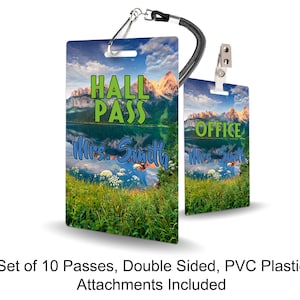Mountain Theme Classroom Hall Passes for Teachers, Personalized, Hall ...