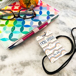 Boho Rainbow Theme Classroom Hall Pass, Personalized, Set of 10 - Etsy