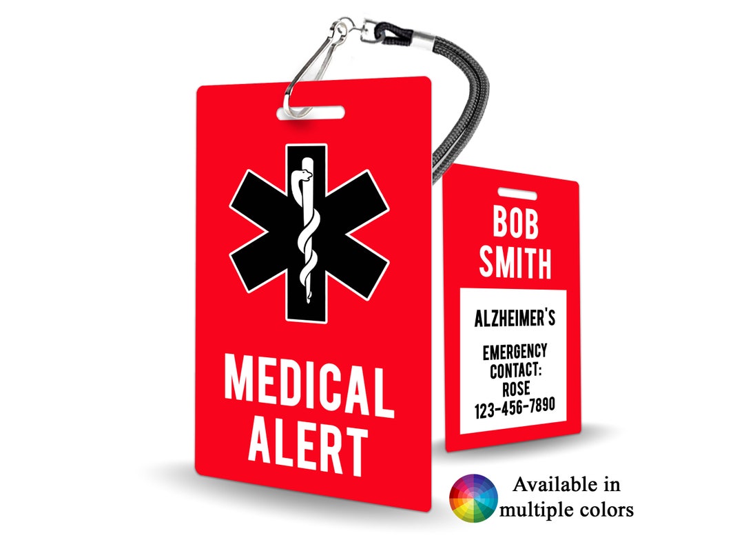 Medical Alert ID Card - Personalized Medical Information, Medical ...