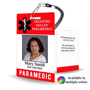 Paramedic ID Badge - Paramedic Badge, Medical ID, Emergency Responder ...
