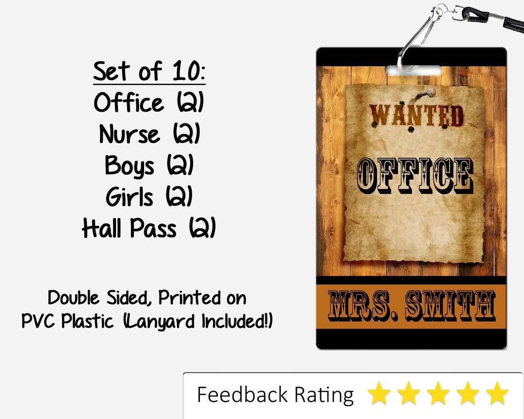 Wanted Western Theme Classroom Hall Passes for Teachers - Etsy