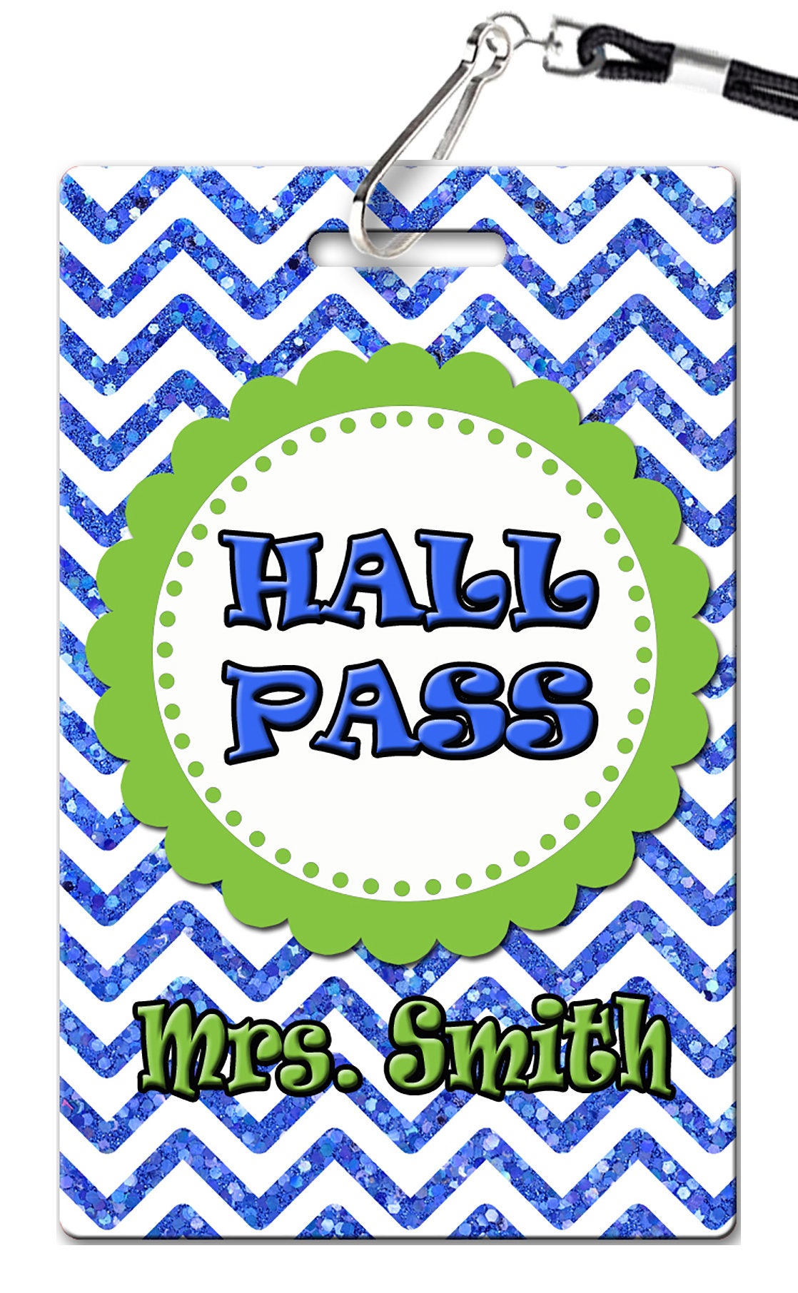 Preppy Chevron Theme Classroom Hall Passes for Teachers, Personalized ...