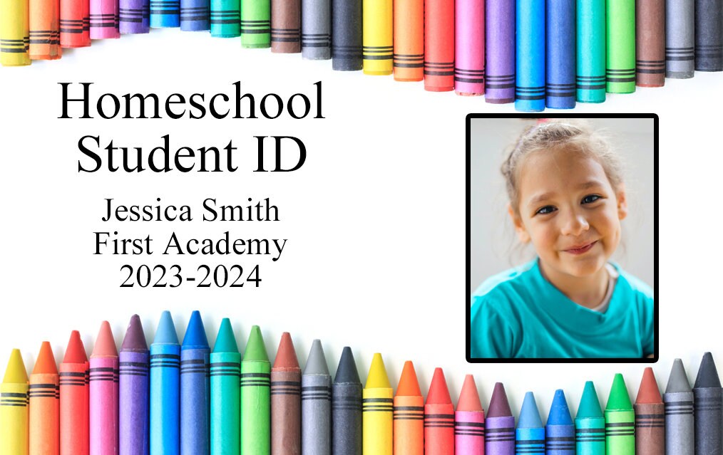 Homeschool ID Card - Student ID, Homeschool Student, Identification ...