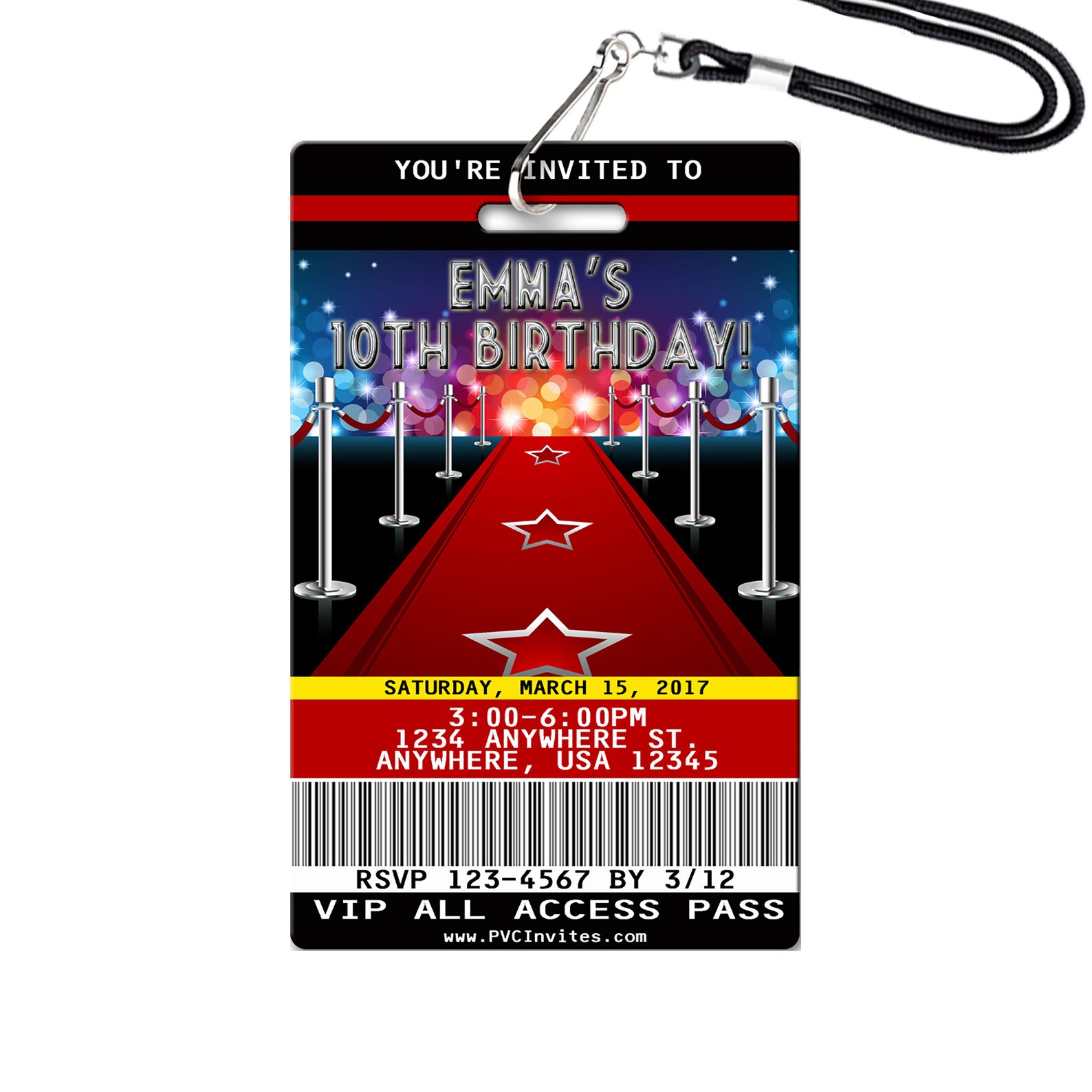 Hollywood Birthday Invitation PLASTIC Hollywood Birthday | Etsy