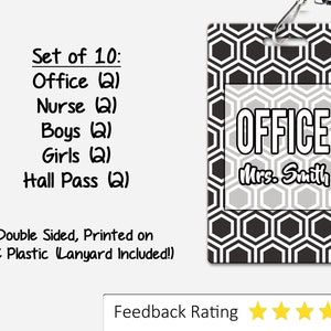 Black and White Theme Classroom Hall Passes for Teachers, Personalized ...