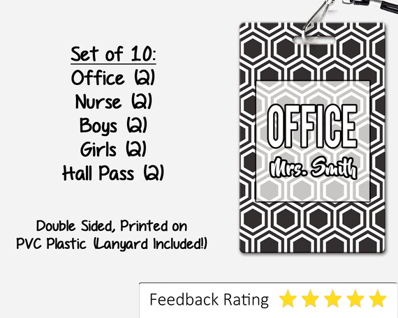 Black and White Theme Classroom Hall Passes for Teachers - Etsy