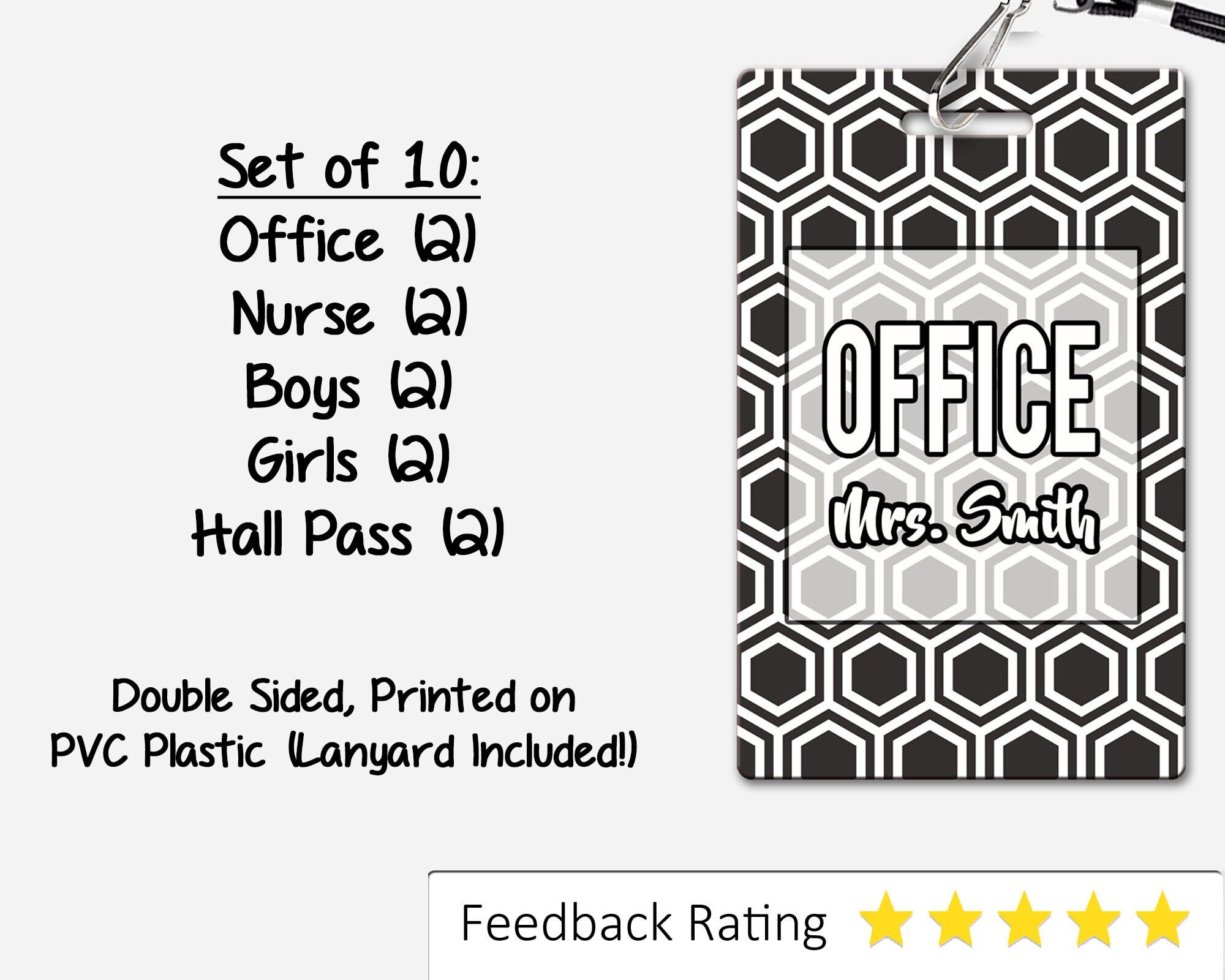 Black and White Theme Classroom Hall Passes for Teachers - Etsy