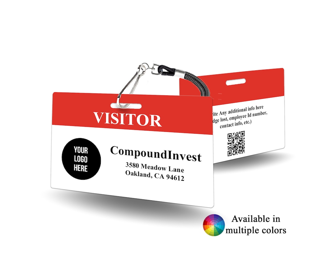 Visitor Badge - Office ID, Business Entry Pass, Guest ID Badge Office ...