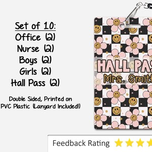 Smiley Checkerboard Theme Classroom Hall Passes for Teachers ...