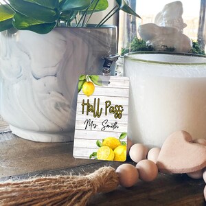 Simple Lemons Theme Classroom Hall Passes for Teachers, Personalized ...