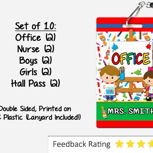 Artist Theme Classroom Hall Passes for Teachers, Personalized, Set of ...