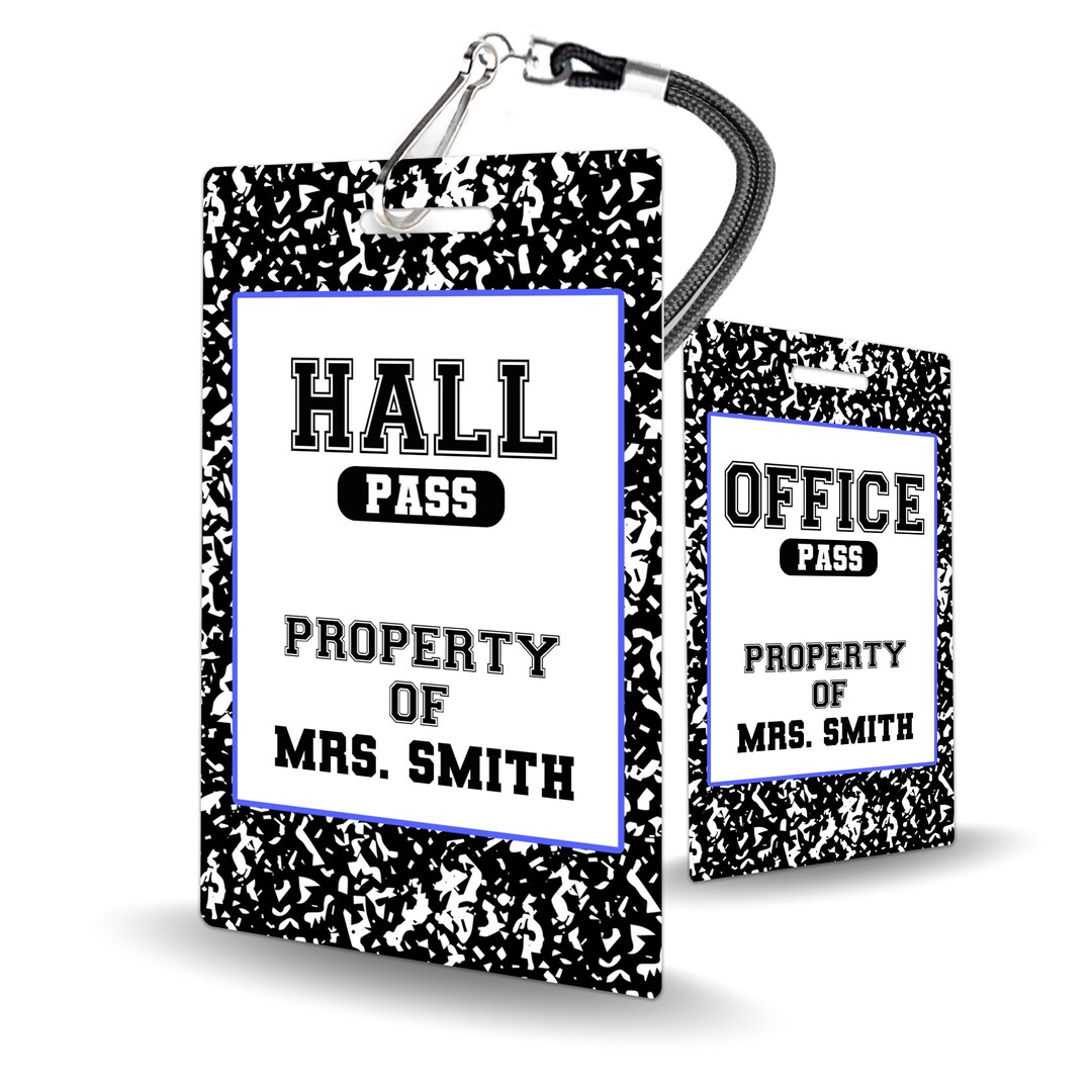 Varsity Team Theme Classroom Hall Passes for Teachers, Personalized ...