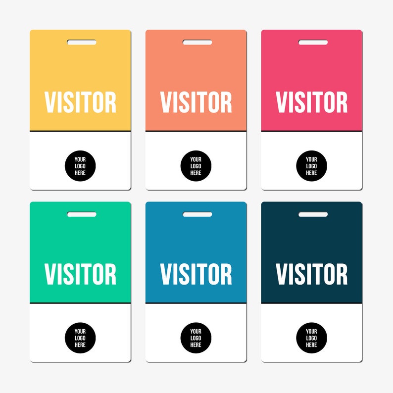 Visitor Badge for Office - Multiple Colors, Custom ID Badge, Design ...