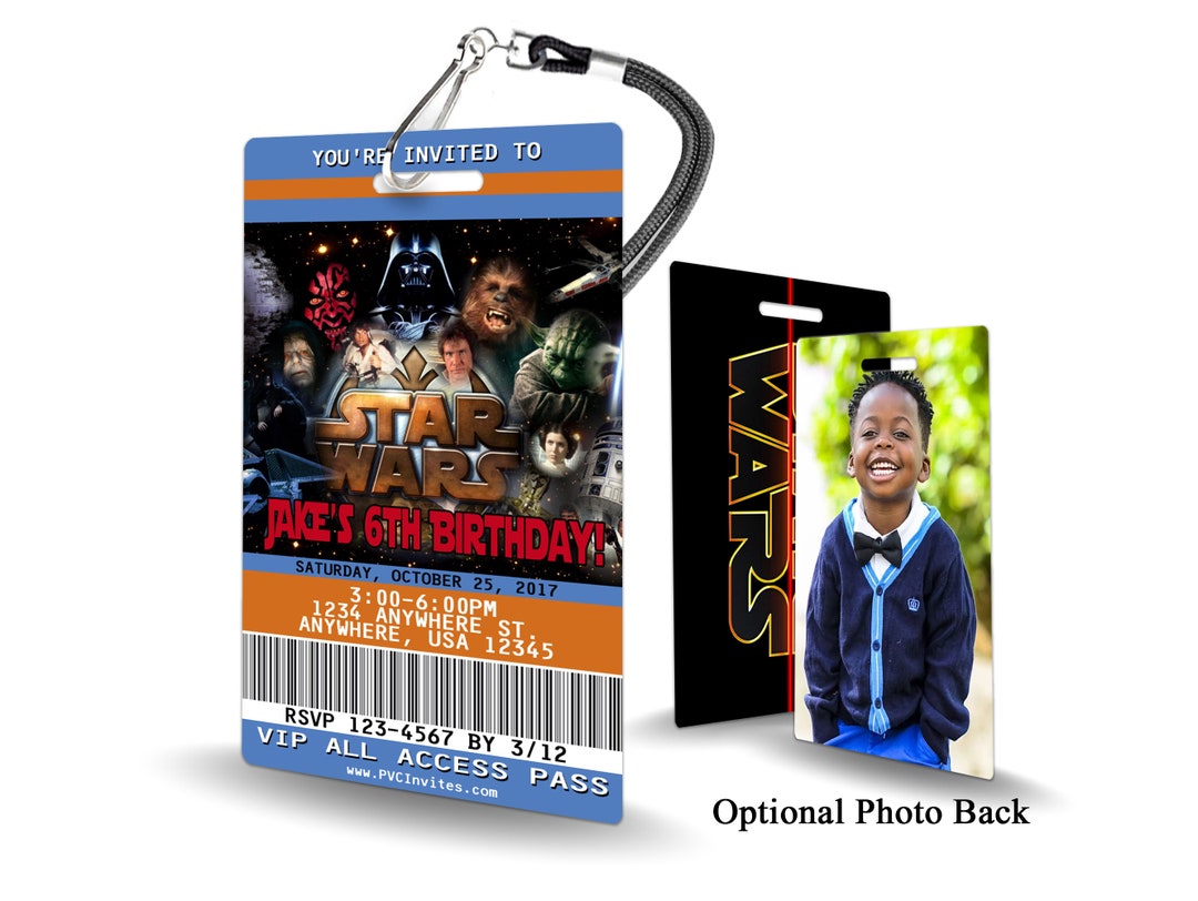 Star Wars Invitation PLASTIC Star Wars, Star Wars Invitation, Birthday ...