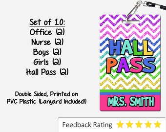 Preppy Chevron Theme Classroom Hall Passes for Teachers | Etsy