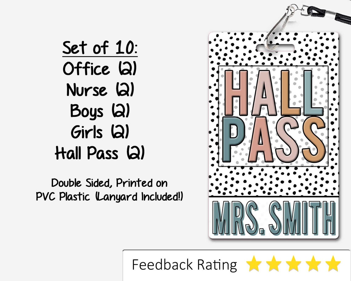 Boho Vibes Theme Classroom Hall Passes for Teachers - Etsy