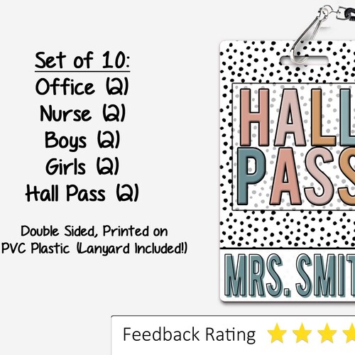 Retro Rainbow Theme Classroom Hall Passes for Teachers - Etsy