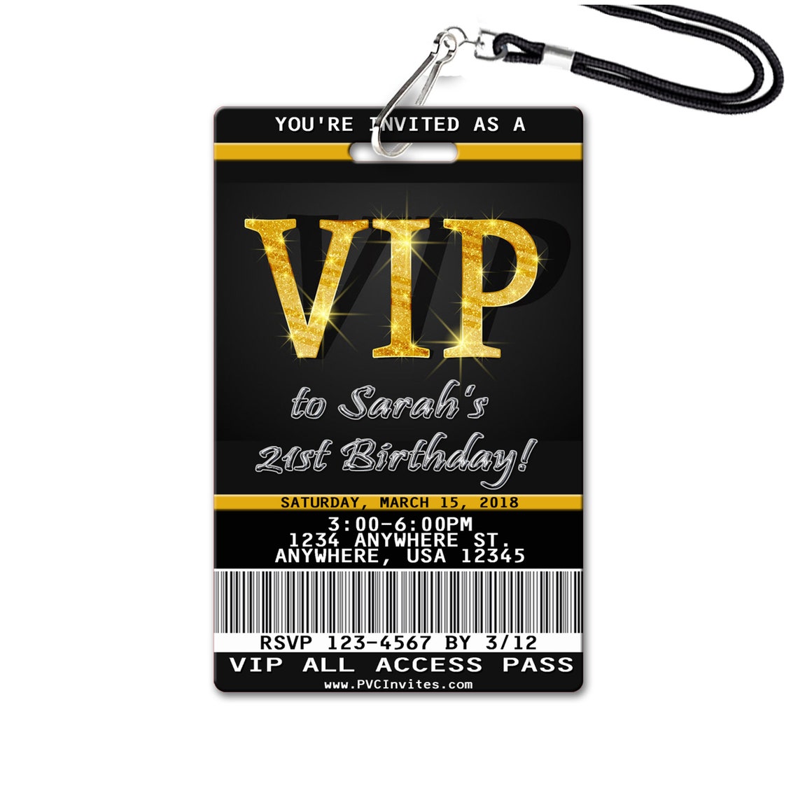 VIP Pass Birthday Invitation PLASTIC Vip Pass Birthday Vip - Etsy