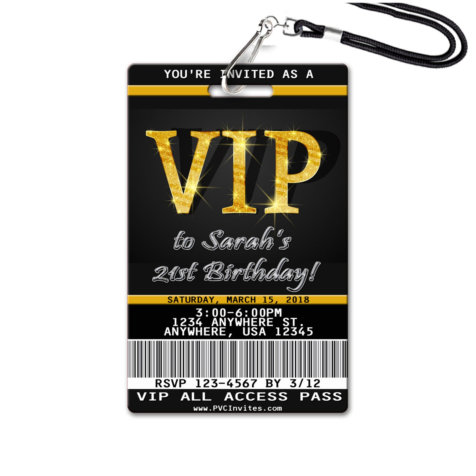 VIP Pass Birthday Invitation PLASTIC Vip Pass Birthday Vip - Etsy