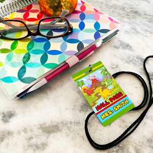 Dinosaur Theme Classroom Hall Passes for Teachers, Personalized, Hall ...