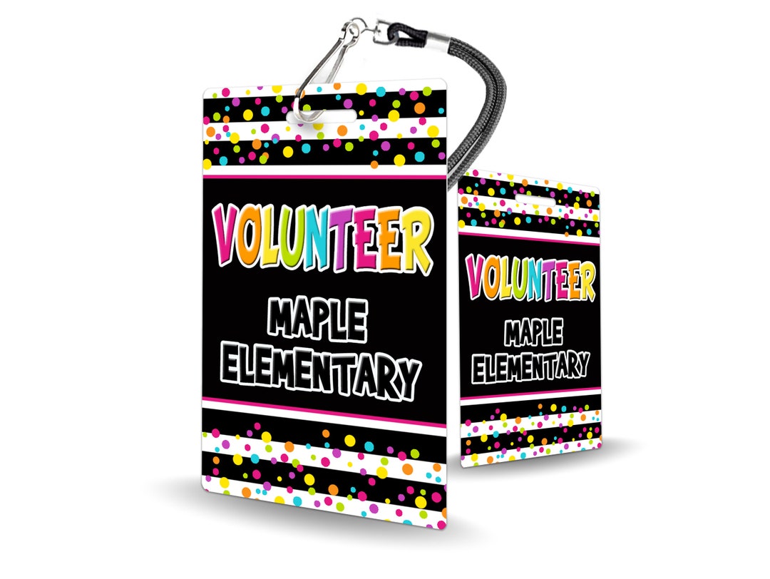 Elementary School Volunteer Hall Pass - Colorful Pass, Bright Hall Pass ...