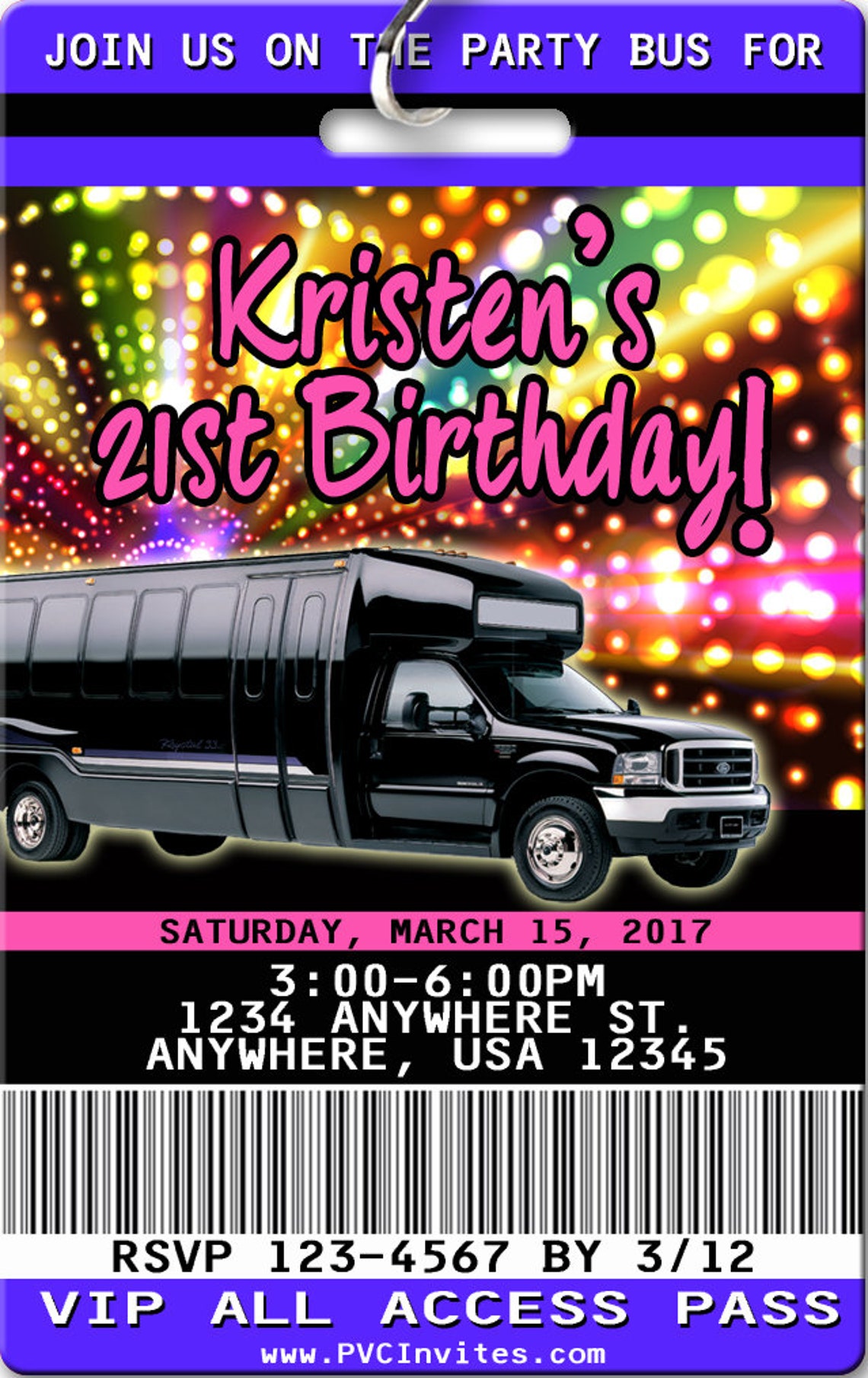 Party Bus Birthday Invitation PLASTIC Party Bus Birthday - Etsy