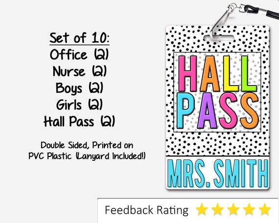 Boho Brights Theme Classroom Hall Passes for Teachers - Etsy