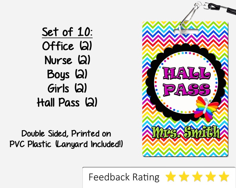 Butterfly Theme Classroom Hall Passes for Teachers - Etsy