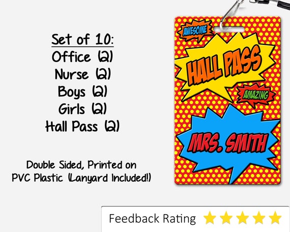 Superhero Theme Classroom Hall Passes for Teachers - Etsy