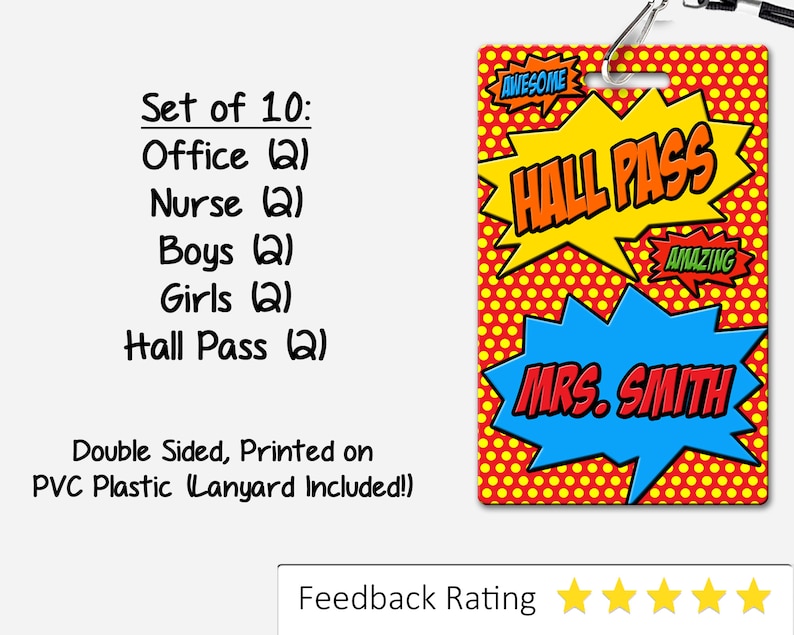 Superhero Theme Classroom Hall Passes for Teachers - Etsy