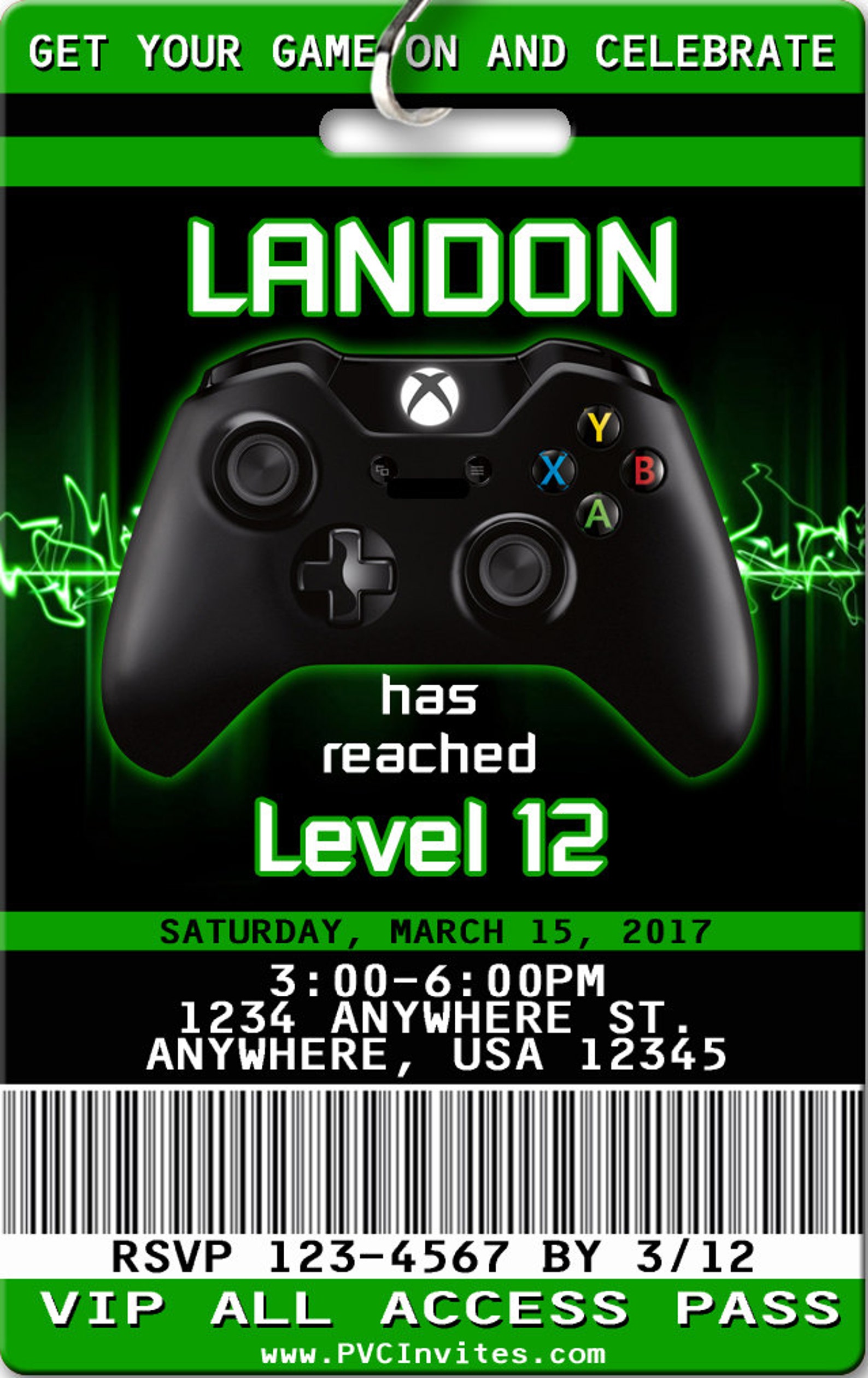 Xbox Invitation PLASTIC Xbox Xbox Invitation Birthday - Etsy
