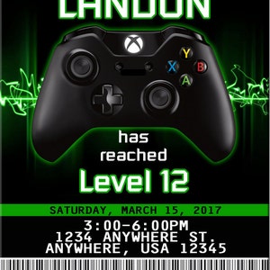 Xbox Invitation PLASTIC Xbox Xbox Invitation Birthday | Etsy
