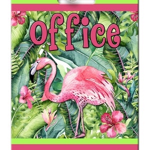 Flamingo Theme Classroom Hall Passes for Teachers, Personalized, Set of ...