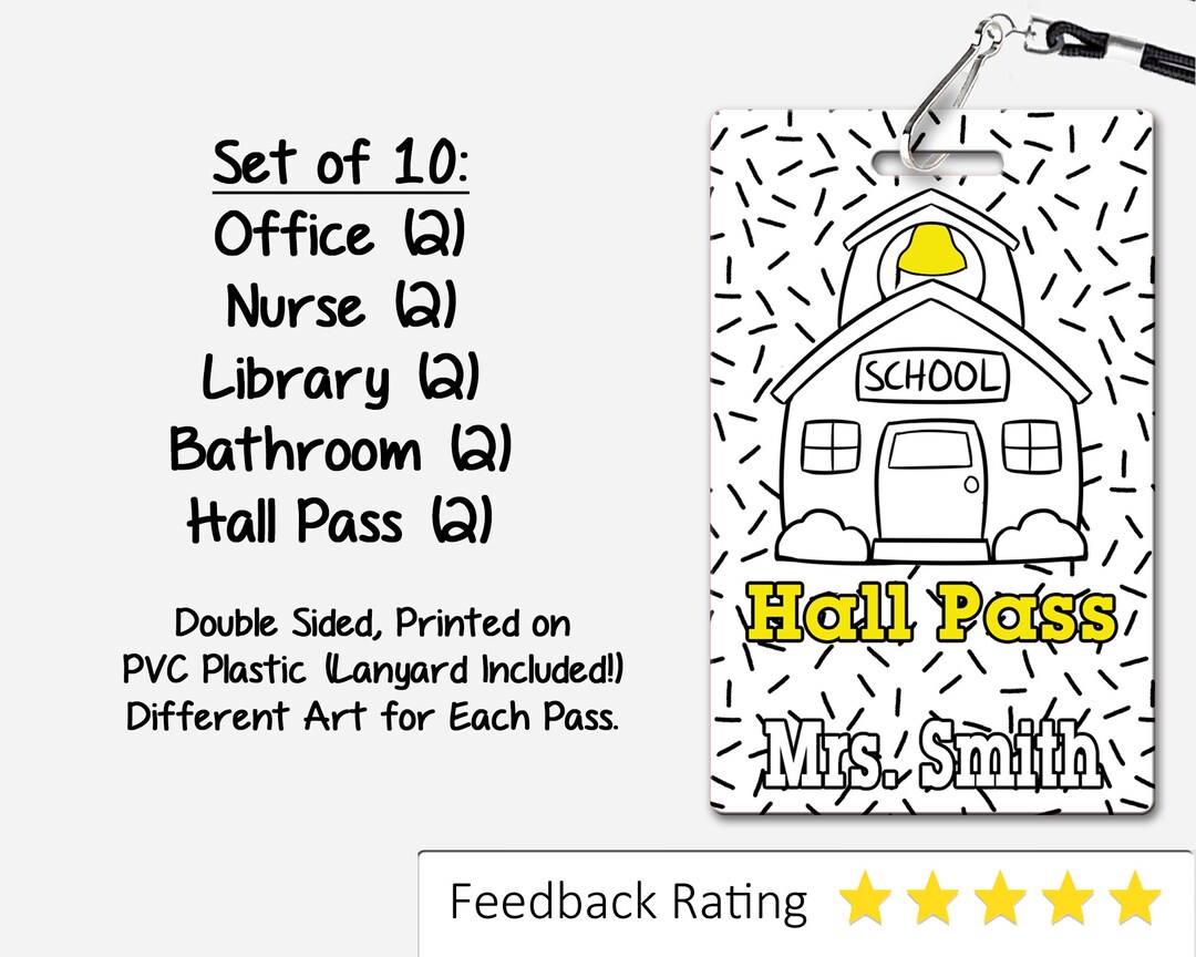 Picture Perfect Theme Classroom Hall Passes for Teachers, Personalized ...