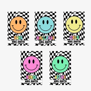 Smiley Face Pastel Theme Classroom Hall Passes for Teachers ...