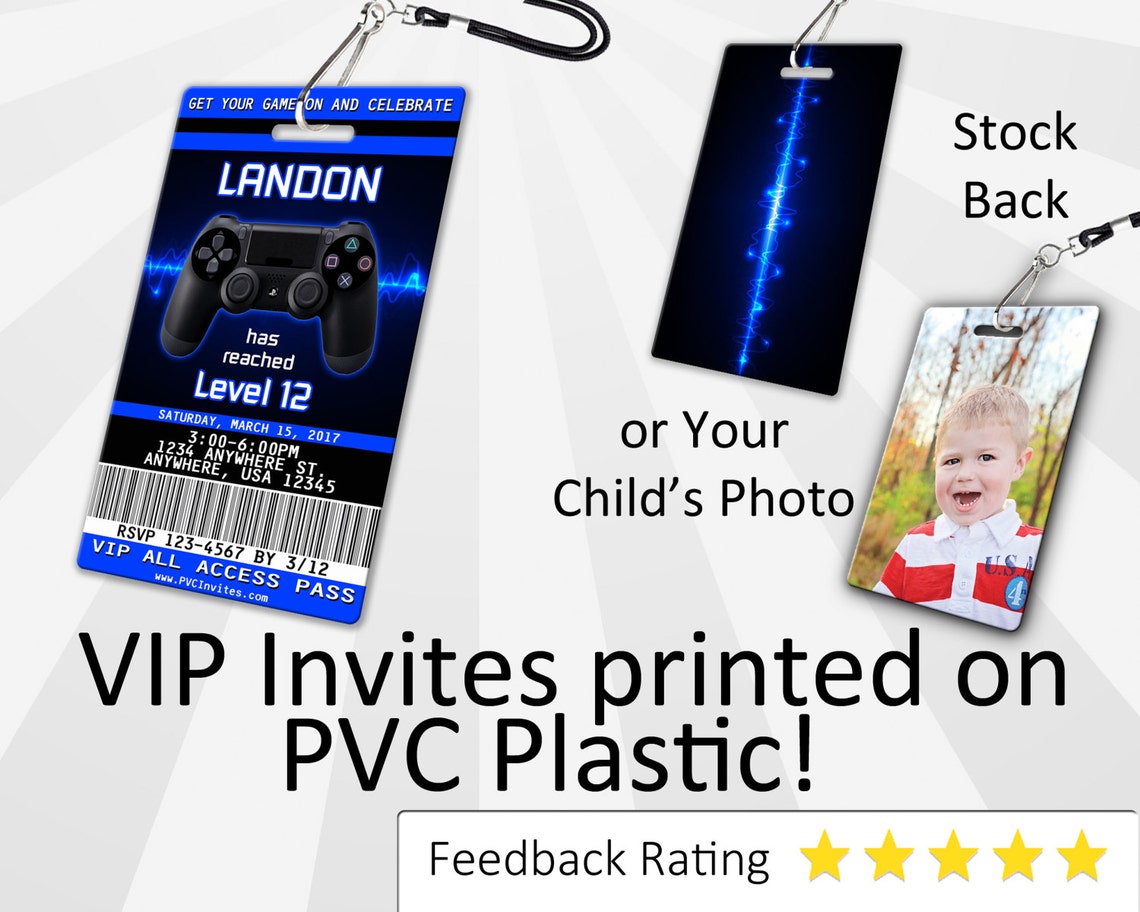 Playstation Invitation PLASTIC Playstation Playstation - Etsy
